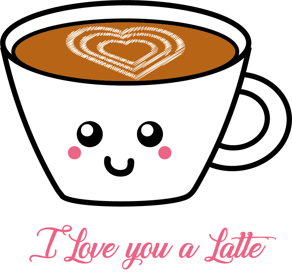 I Love You A Latte Valentines Day Themed Stickers | Flexi Labels