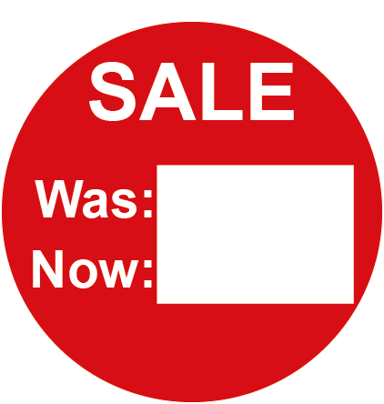 SALE Was & Now Round Labels | Flexi Labels