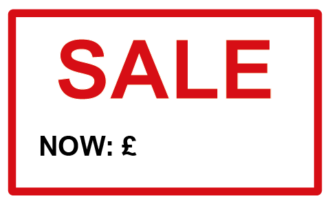 SALE Now Red Border Rectangle Labels | Flexi Labels