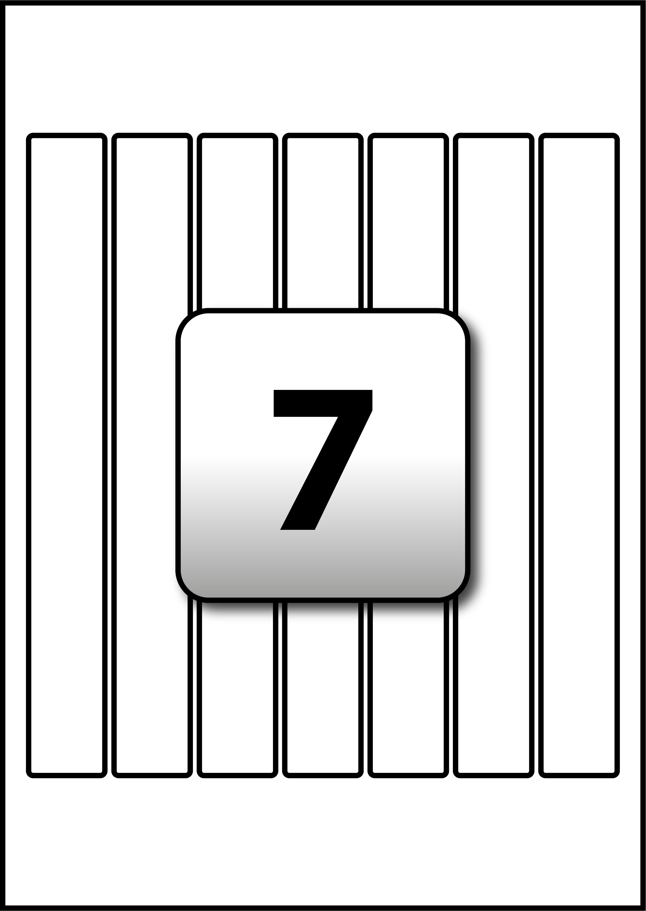 7 Rectangle Labels per A4 sheet 25 mm x 210 mm - Flexi Labels
