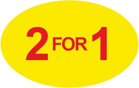 2 for 1 Special Offer Oval Labels - Flexi Labels